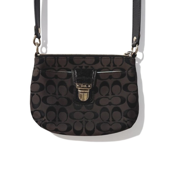 Coach | Bags | Coach Womens Signature Black Jacquard Mini Crossbody Bag ...